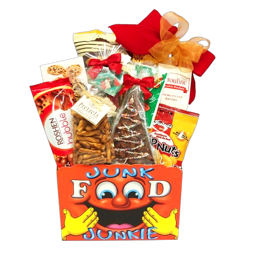 Christmas Junk Food Junkie Gift Basket – Kit & Kaboodles Gift Baskets